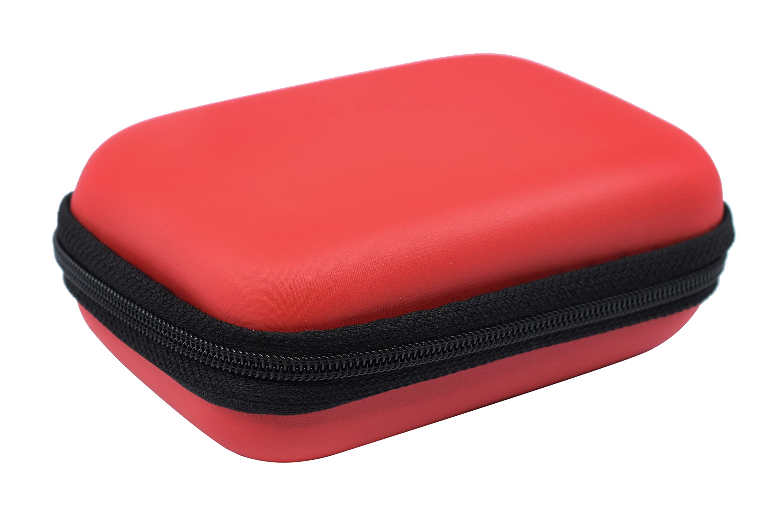 Teak Tuning Fingerboard Travel Carry Case, Mini - Hard Protective Shell, Red Exterior, Black Interior - 4.5" x 3" x 1.5"
