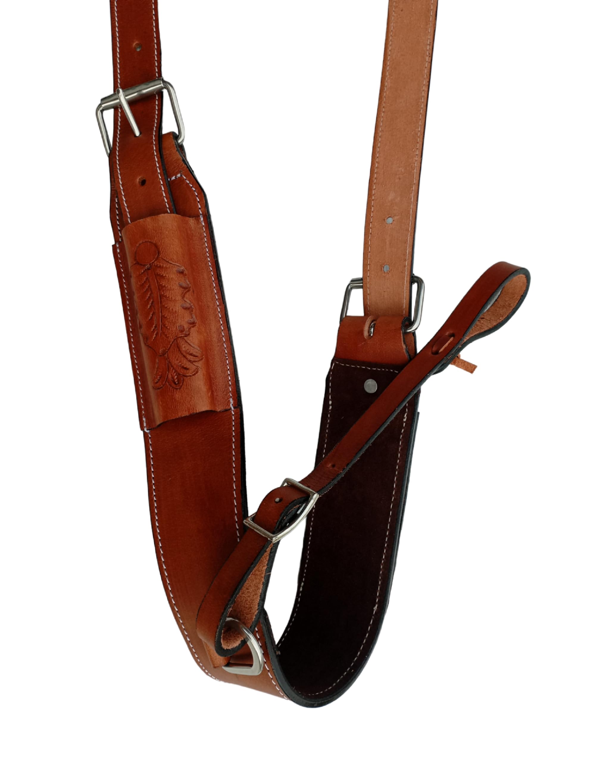 RAAVILS Horse Western Leather Complete Flank Cinch Set Rear Flank Back Cinch Girth Saddle Billets TACK Horse Cinches (Leather)