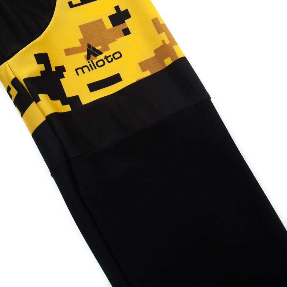 Uriah Men's Cycling Jersey and Pants Sets Long Sleeve Reflective Yellow Gold Size 5XL(CN)