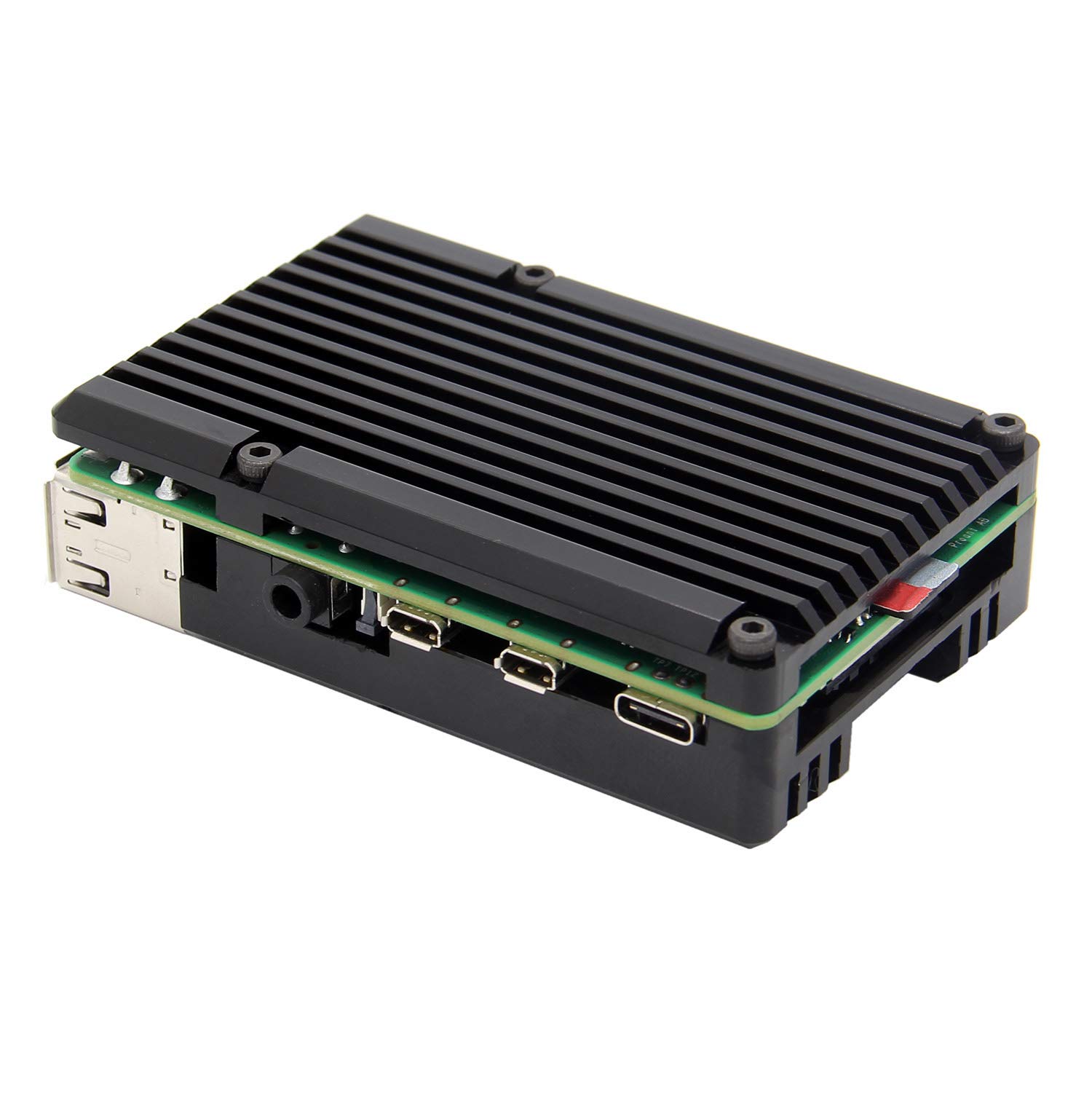 RICHEN Raspberry Pi 4 Computer Model B Armor Aluminum Alloy Case/Passive Cooling Shell Metal Enclosure Heat Dissipation Compatible with Pi 4B Only(Not Include Raspberry Pi Board) (Without Fan)