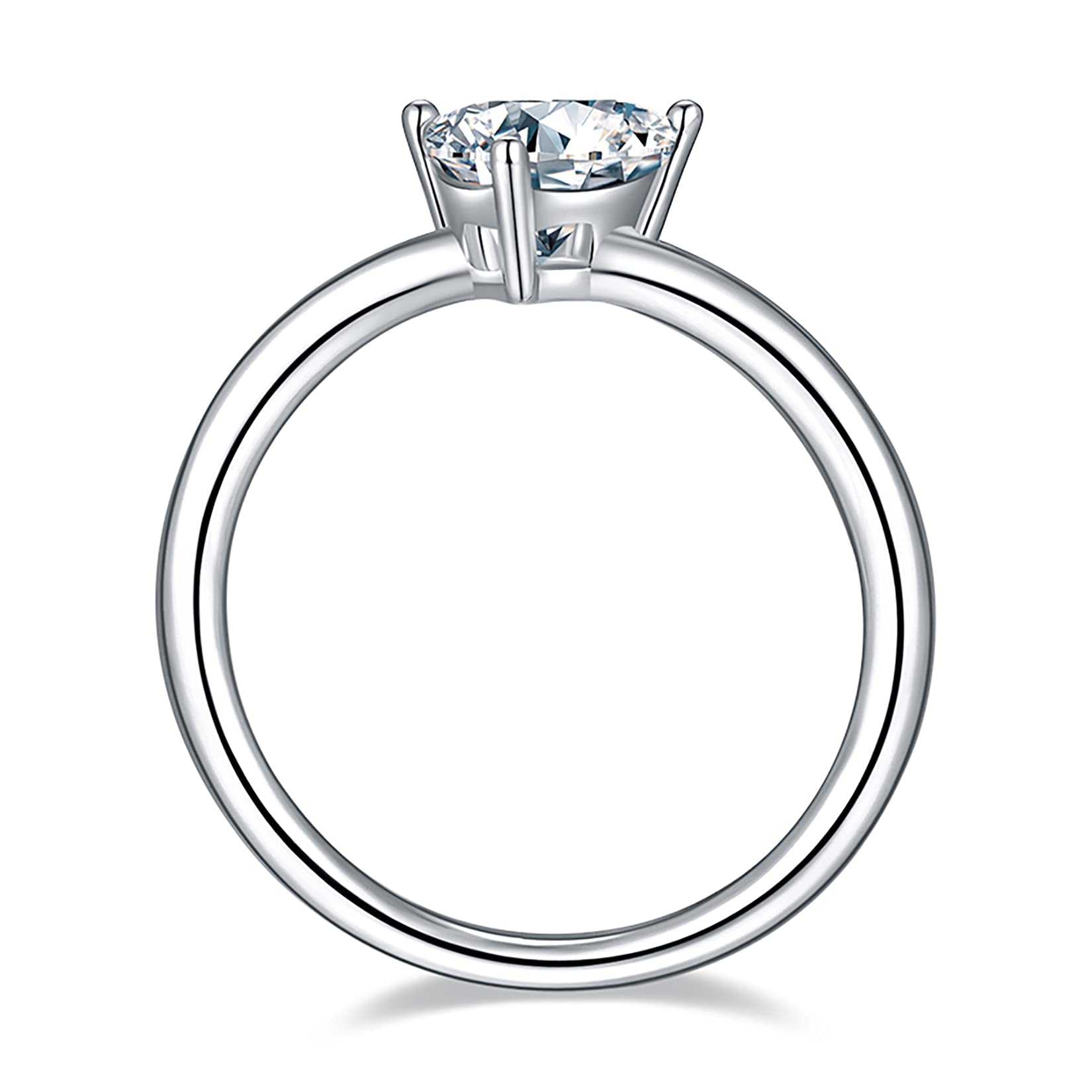 VIKI LYNN 1ct Moissanite Ring Triangle-cut Sterling Silver Wedding Engagement Anniversary Thin Band Ring for Women