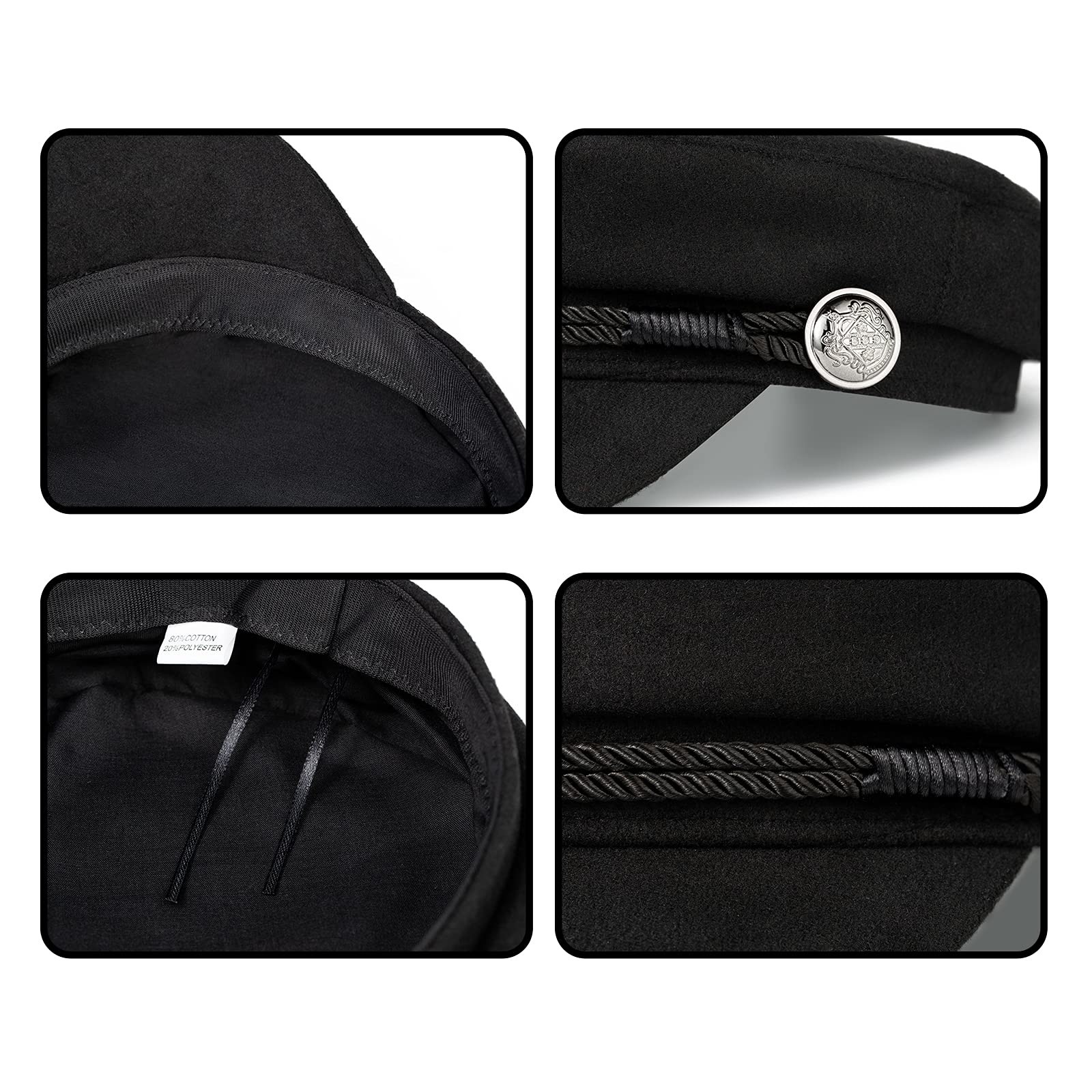 SIYWINA Womens Newsboy Caps Baker Boy Hats Winter Hats Black for Ladies