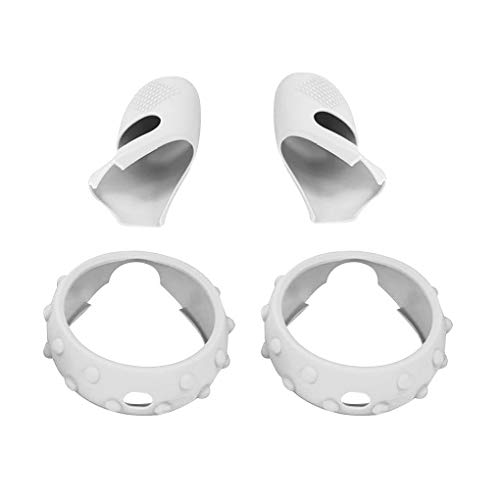 RINAMK 1 Pair Silicone Protective Dust Protective Ring Replacement Protective Ring for for Oculus Quest/Rift S VR Controller, White