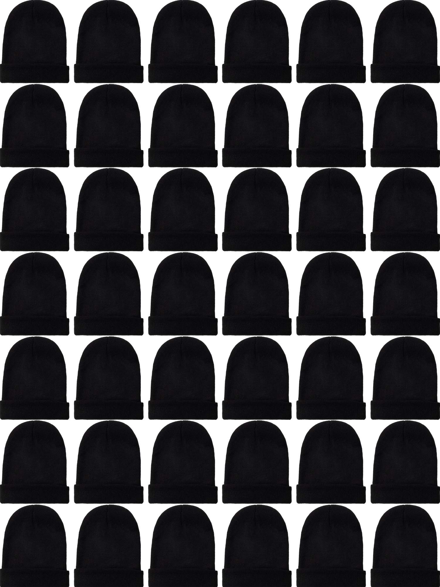 SATINIOR 60 Pieces Winter Beanies Cold Weather Warm Knit Skull Caps Unisex Hats for Men Women (Black)