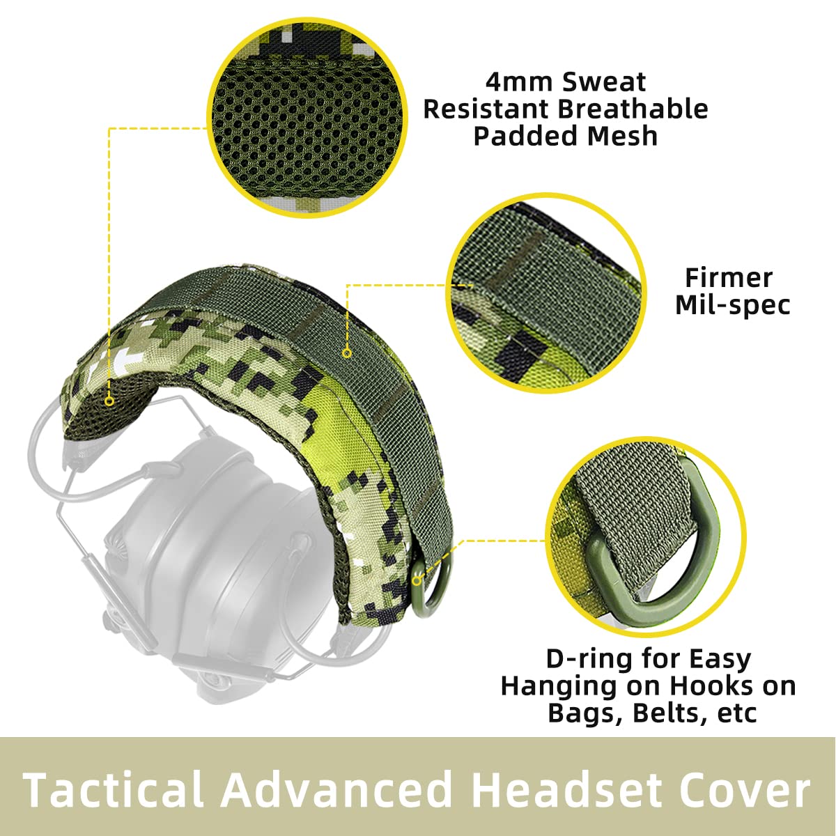 ZOHAN EM025 Electronic Shooting Ear Protection Earmuffs with Sound Amplification, NRR 23dB for Gun Range with Headband Cover (Black)