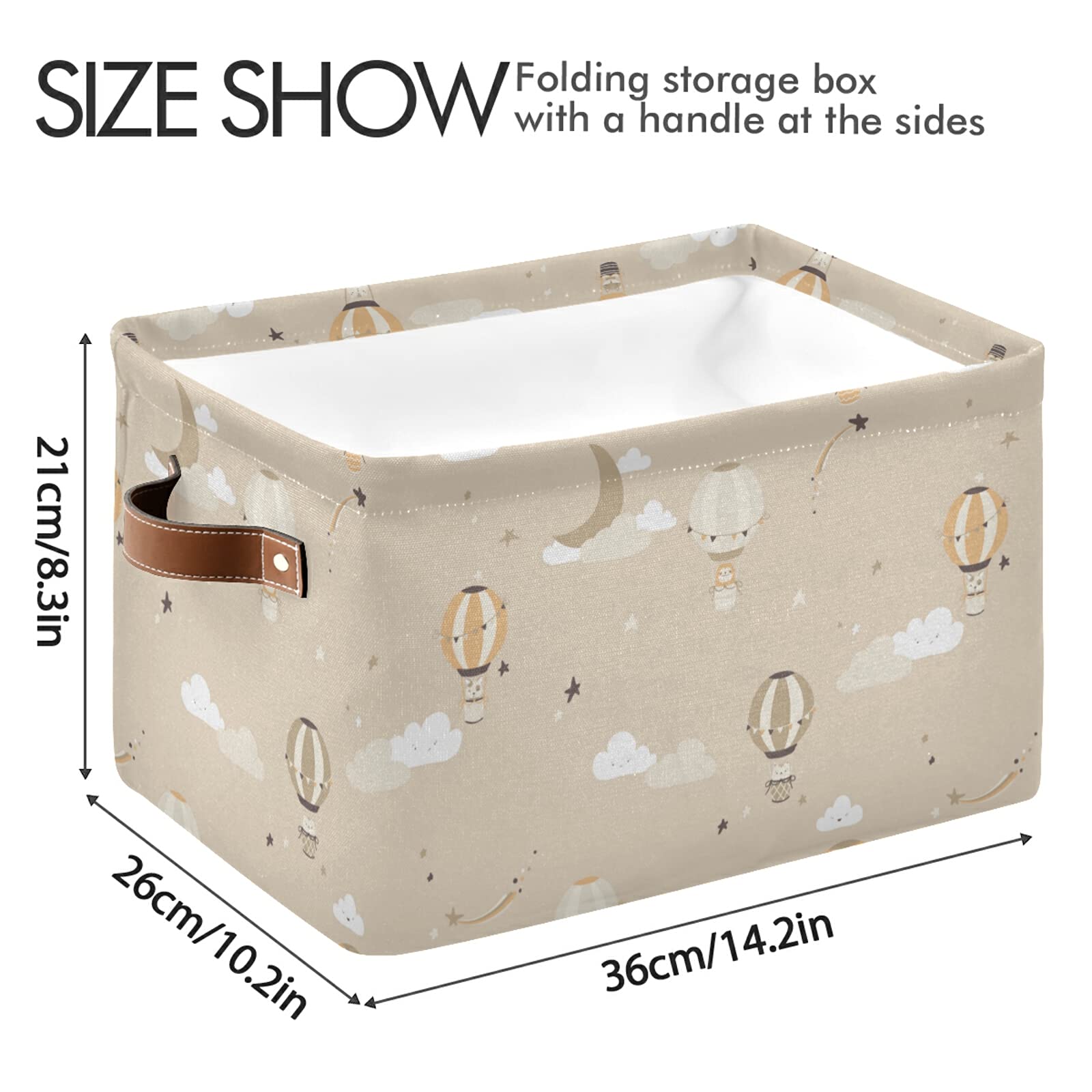 xigua Cute Hot Air Balloon Storage Bin for Toy Storage Basket Dirty Clothes Sundries Office Home Closet Organizer Shelf Cube Box Waterproof Laundry Basket