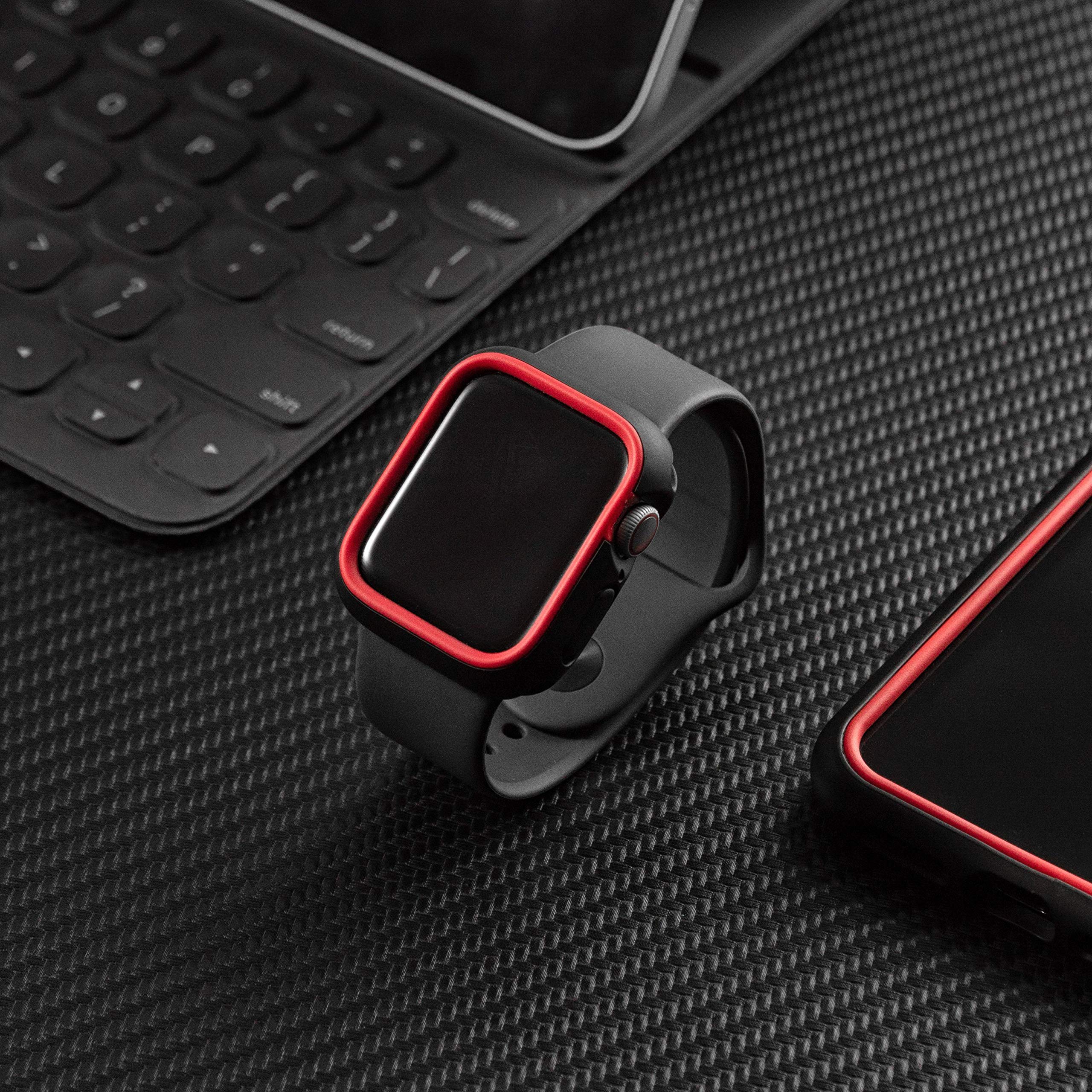 RHINOSHIELD Bumper Case Compatible with Apple Watch SE & Series 6/5 / 4 [40mm] | Slim Protective Cover - Lightweight and Shock Absorbent - Black