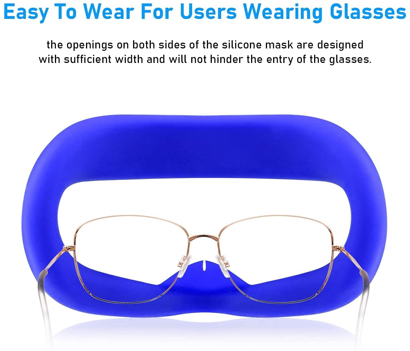 YIZEIJOB Silicone Cover Set Accessories for Oculus Quest 2, Quest 2 Front Shell Protector Cover, Controller Grips Cover, Lens Protective Cover, Anti-Throw Face Pad, 4PCS VR Bundle-Blue