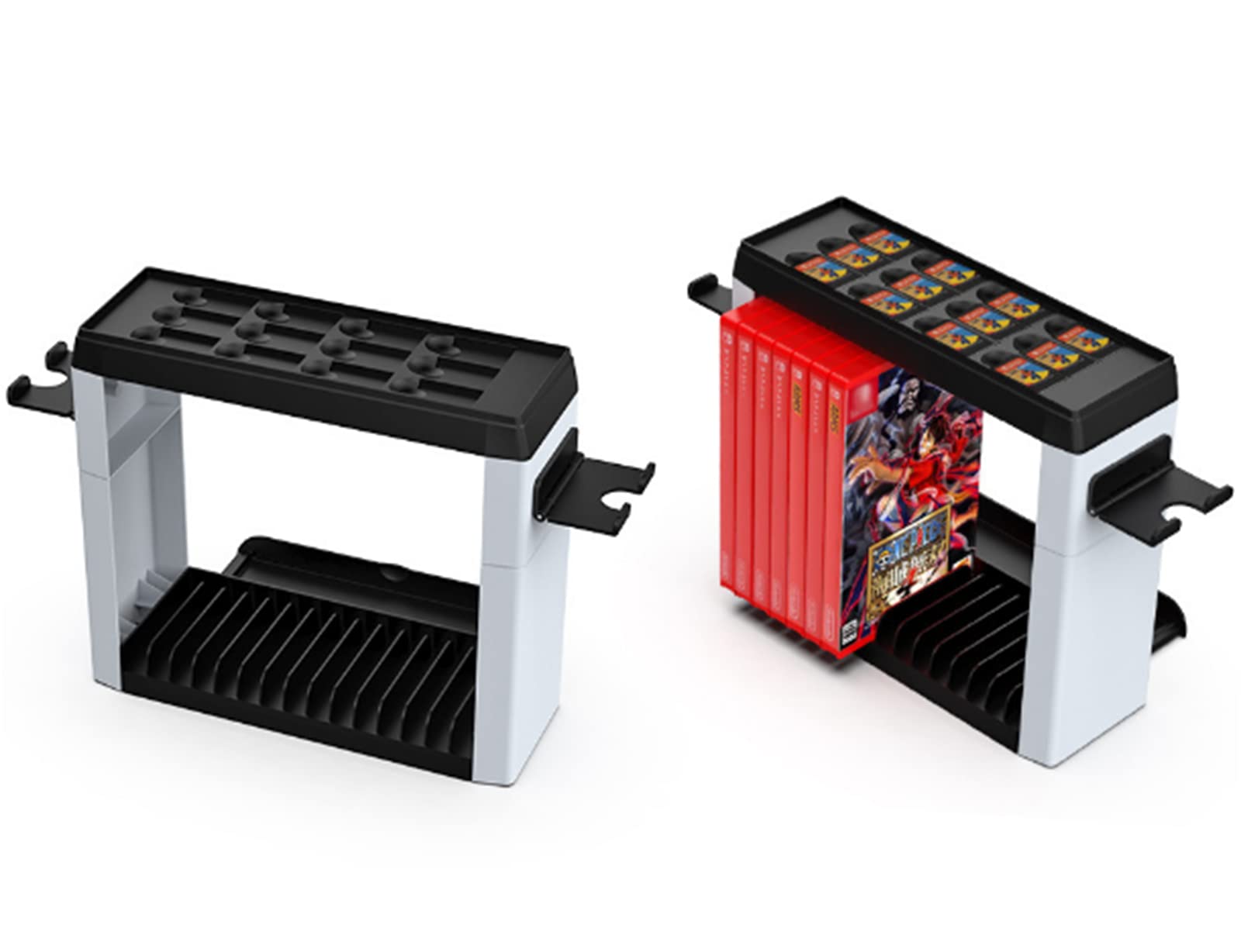ZOAONWKS Games Organizer Holder for Nintendo Switch OLED Joy-Cons Pro Controller Switch Storage Station and Organizer Switch Storage Rack Stand Accessories kit (Black)