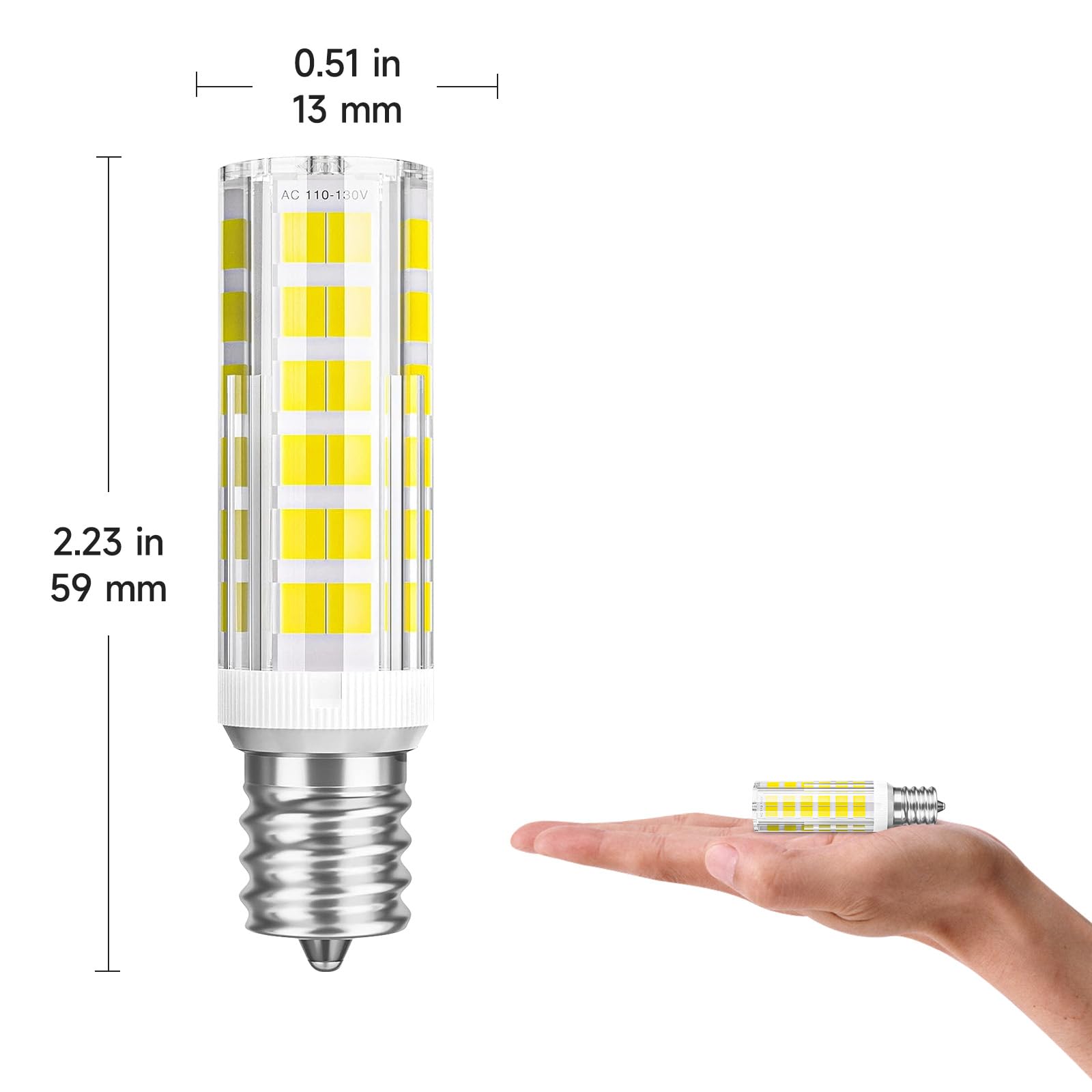 SHINESTAR 8-Pack Dimmable E12 LED Candelabra Bulbs, 60W Equivalent, Daylight 6000K