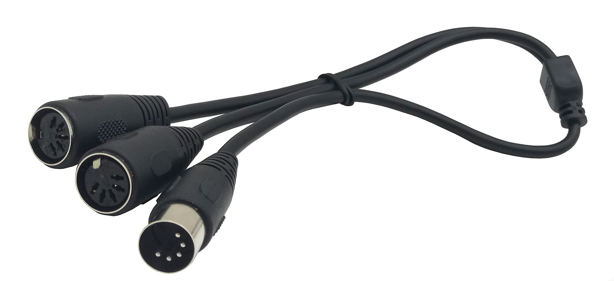 Traovien MIDI Sync Breakout Cable, DIN 5-Pin Plug 1 Male to 2 Dula Female Splitter Y MIDI Cable,5 Pin Jack Adapter Y Lead (50cm/1.6ft)