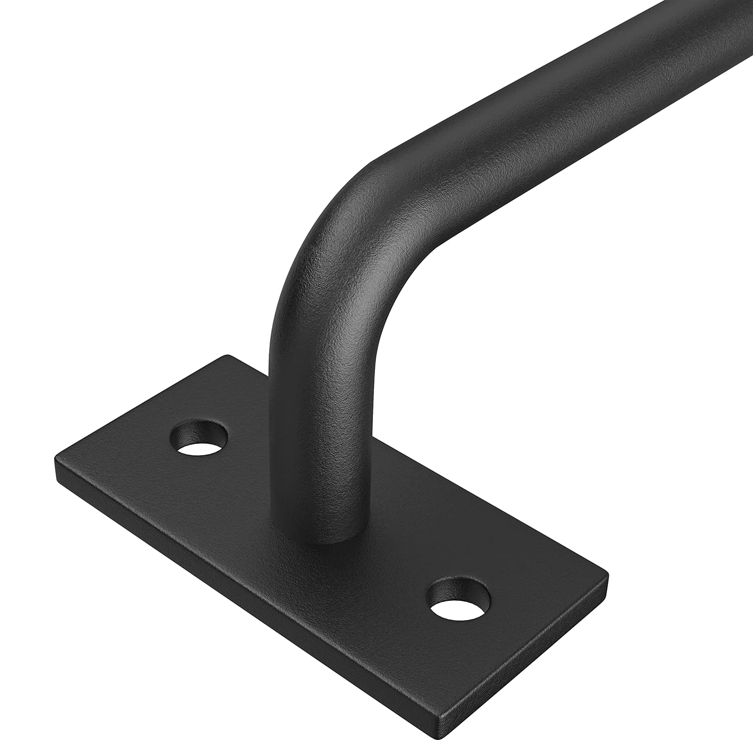 WINSOON 12'' Sliding Door Handle Hardware Barn Rustic Bar Pulls, Industrial Simple Iron Gate Handle Pull Set for Garage Cabinet, Flush Face Mounting with Screws, Black