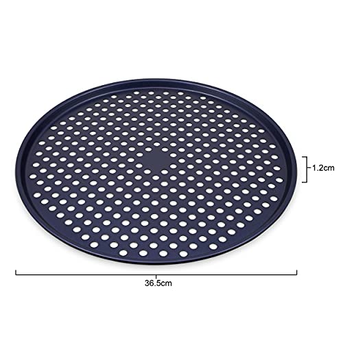 Zyliss Durable Non-Stick Pizza Tray | Carbon Steel | Dark Blue | Pizza Tray/Bakeware | Dishwasher Safe | 5 Year Guaranteeā¦