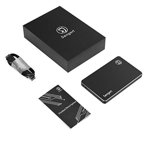 Sengert 2.5" 500GB Ultra Slim Portable External Hard Drive USB3.0 Mobile HDD Storage Compatible for PC, Desktop, Laptop, Xbox One, Xbox 360(Black)