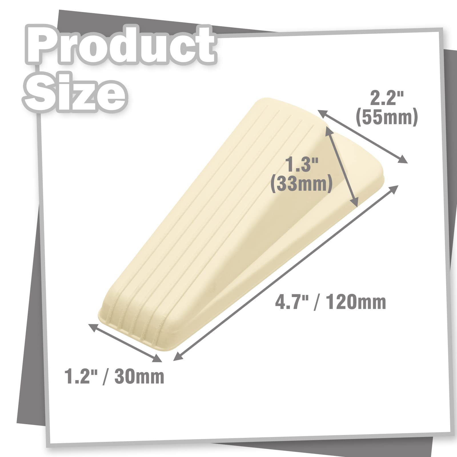 PHITUODA 3pcs White Front Long Door, Wedge Rubber Stop Security for Heavy Duty Shower Door Holder, Fit for 1.3 Inches Door Gaps