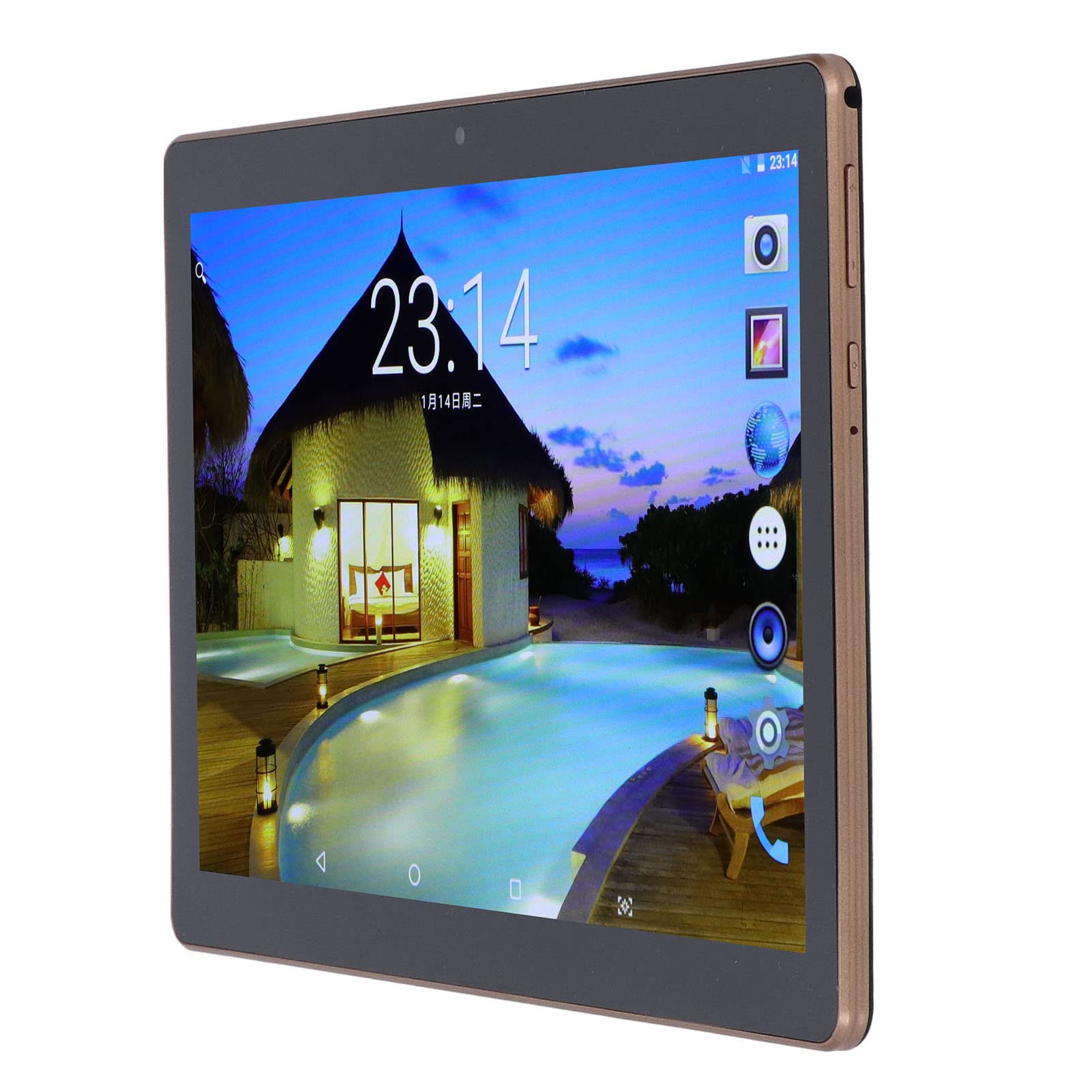 Touch Screen Tablet, 0.3MP Front 2MP Rear 5500mAh CNC High Gloss Edge Body Octa Core Smart Tablet HD IPS Screen for Daily (US Plug)