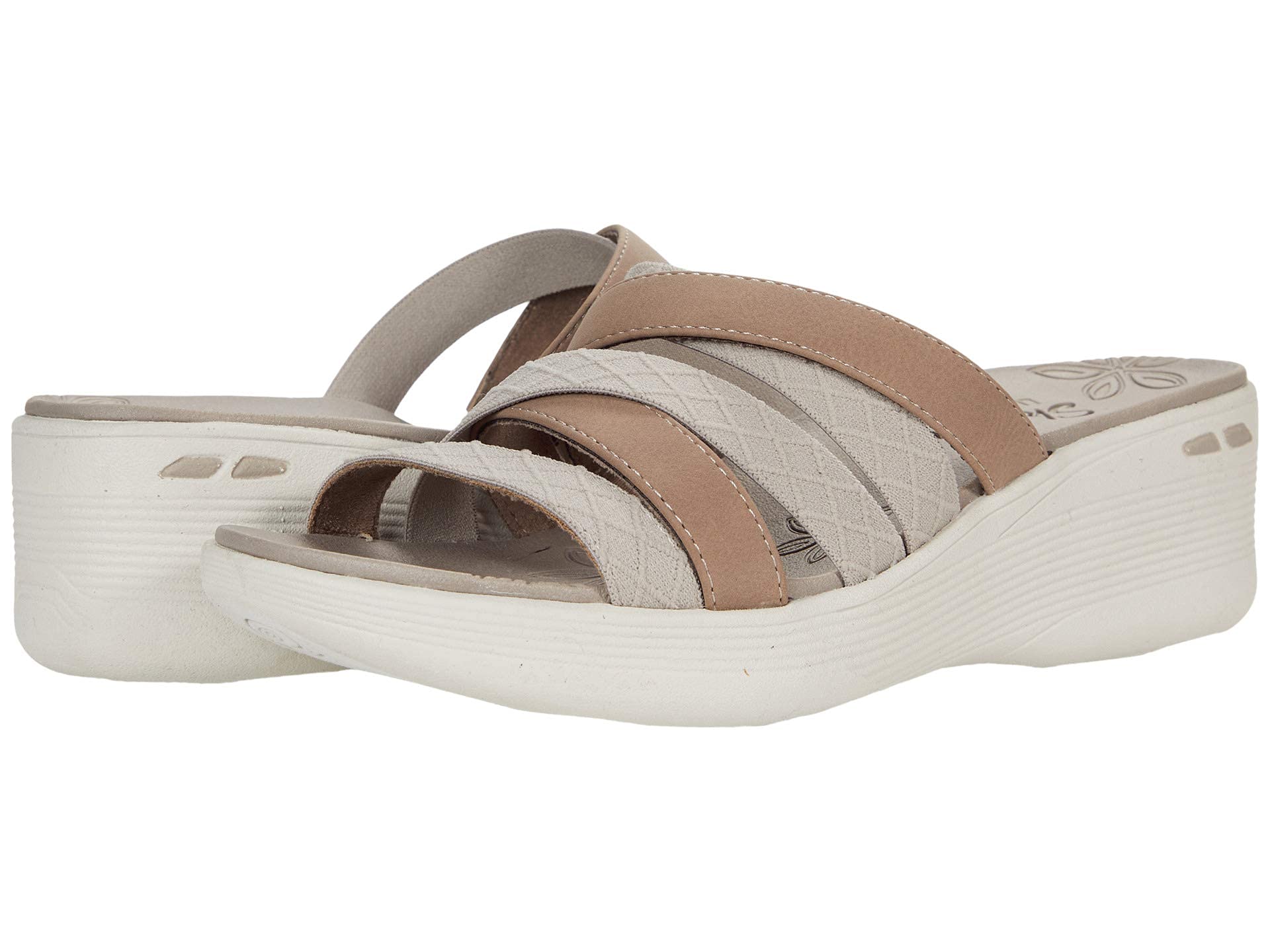 Skechers Women's PIER-LITE-Fading Sun Wedge Sandal, Taupe, 9