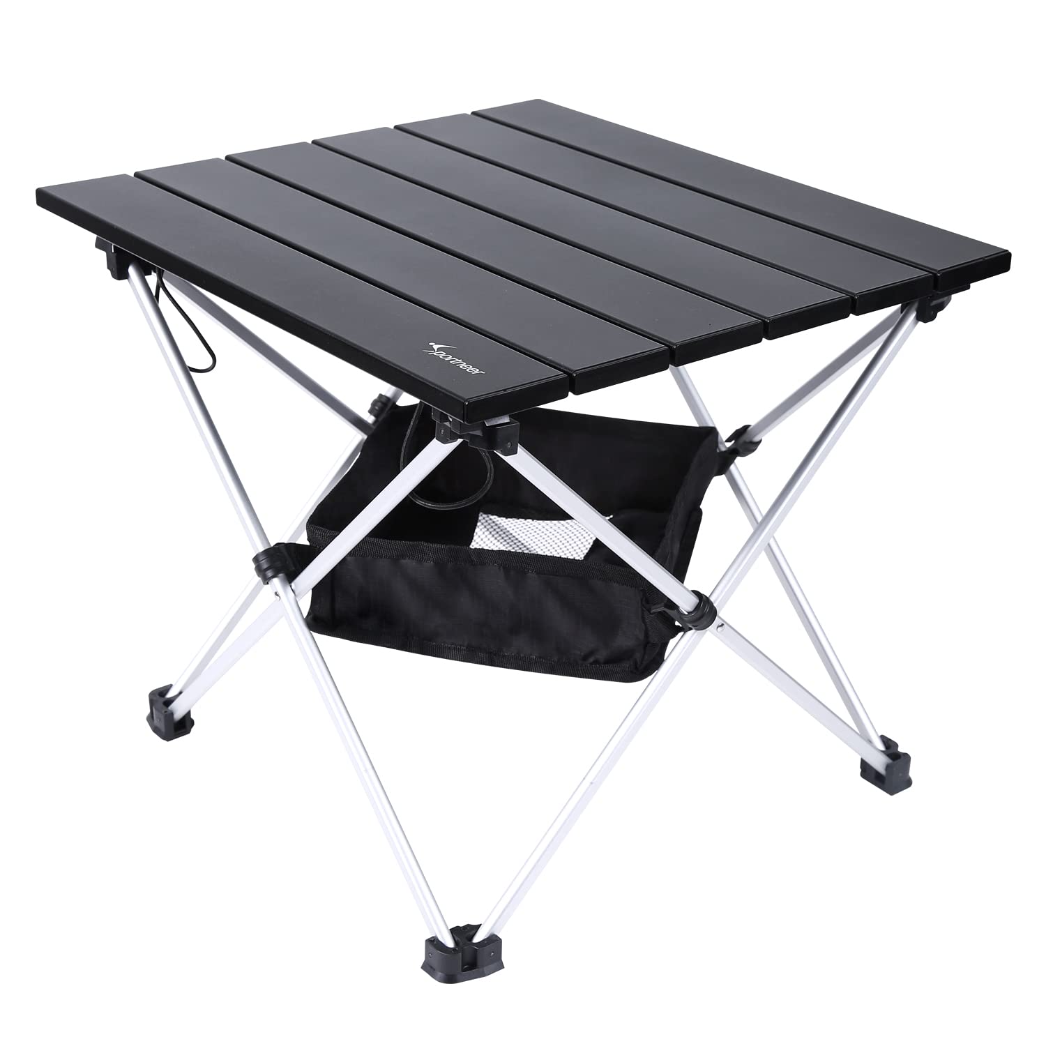 Sportneer Portable Camping Table, Folding Camp Tables Lightweight Aluminum Table Top with Mesh Bag Camping Size Table Perfect for Camping Cooking Tailgating BBQ Hiking Fishing Picnic Beaching, S