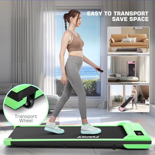 Treadmills for Home,Under Desk Walking Pad Treadmill,2-in-1 Running,Walking & Jogging Portable Running Machine with Remote Control,No Assembly Required,2024 Upgrade