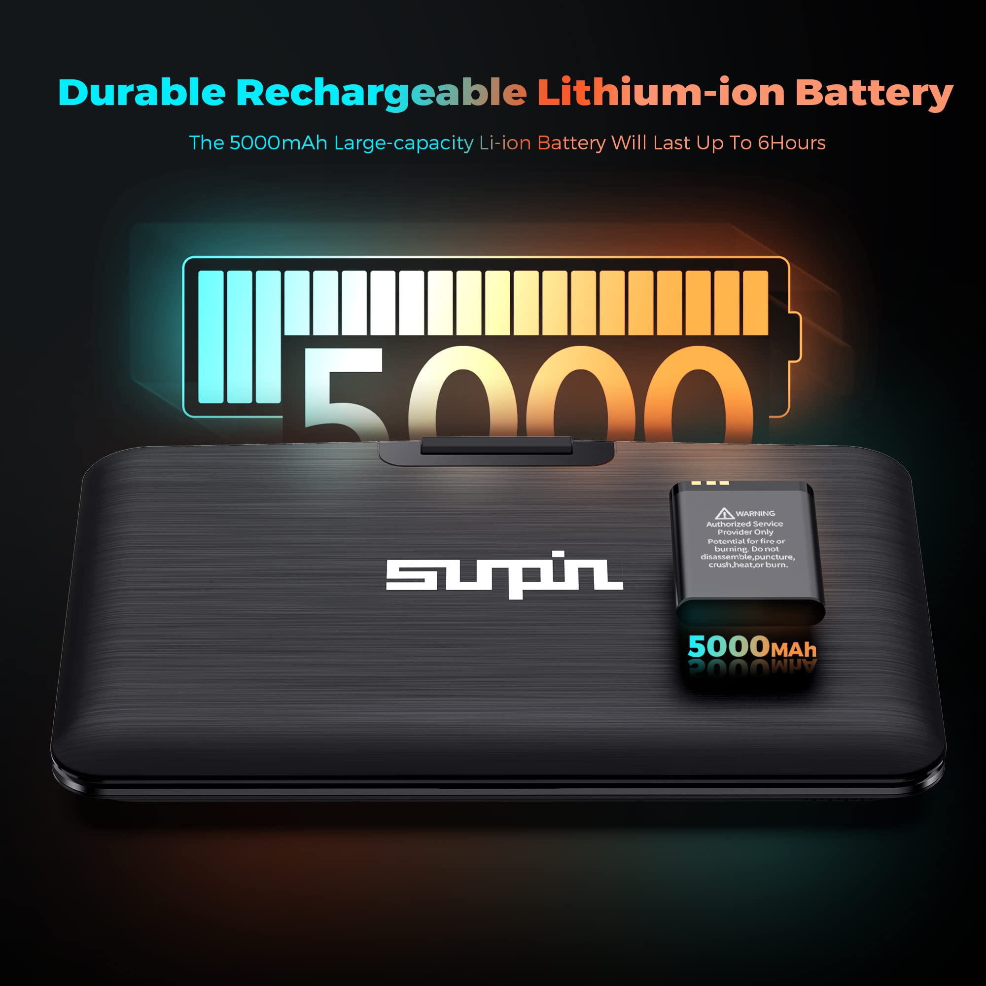 SUNPIN 17.9" Portable DVD Player with 15.6" Large HD Screen, Screen Mirroring, 6 Hours Rechargeable Battery, Support Dolby Digital/USB Driver/Sync TV and All Region Discs, High Volume Speaker, Black