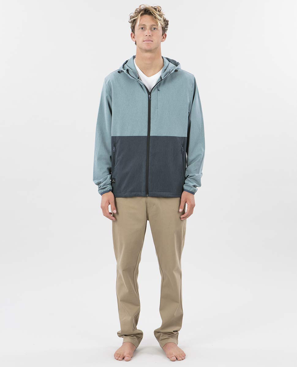 Rip Curl Men's Elite Anti Series Water Resistant Hooded Wind Breaker, Blue 20, Large