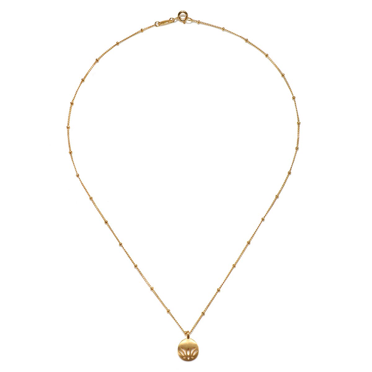 Satya Jewelry womens Gold Open Lotus Pendant Necklace 18-Inch, One Size