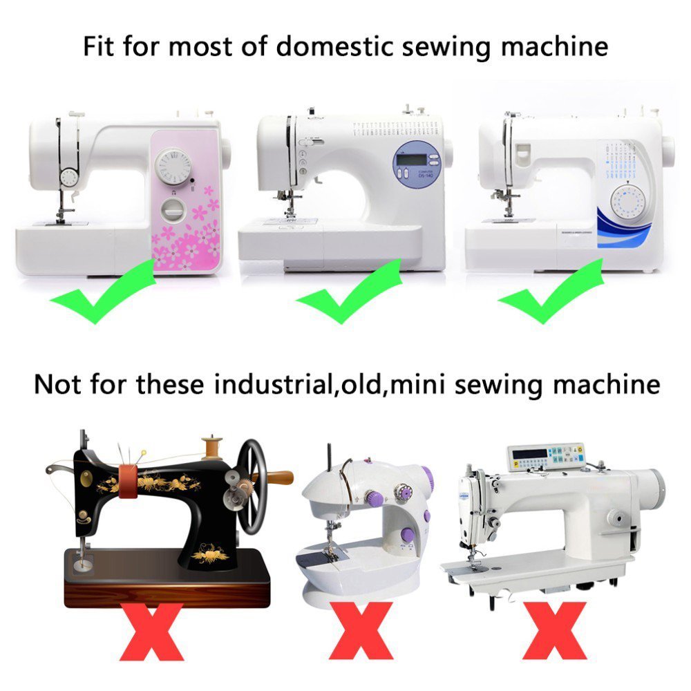 Professional 52pcs Sewing Machine Sewing Foot Presser Foot Presser Feet Set with Manual & Plastic Storage Box for Singer, Brother, Babylock, Janome and Kenmore Low Shank Sewing Machines