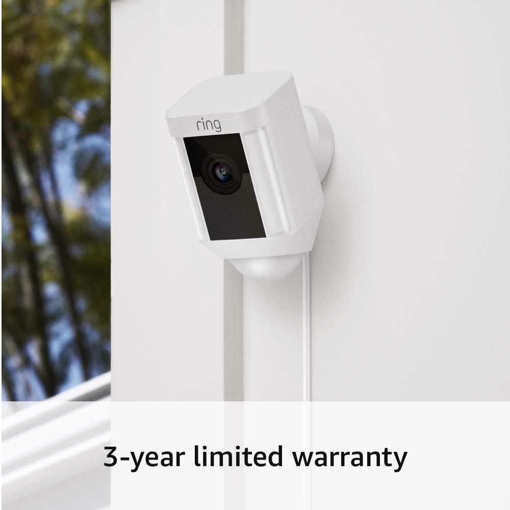 Ring Spotlight Cam Wired X White - lifetime video recording, 3-year device warranty, dedicated tech support - Distributor Bundle