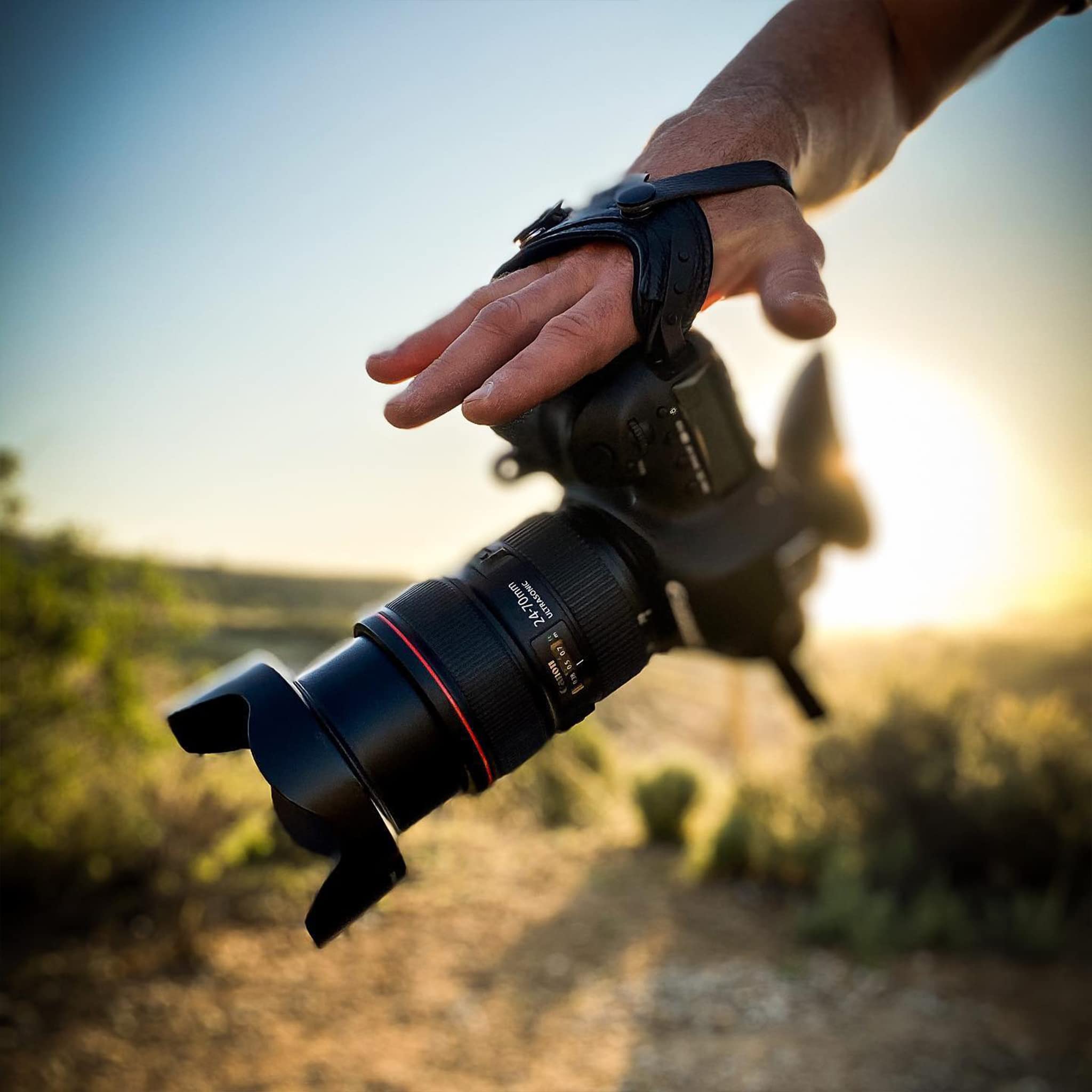 SPIDER HOLSTER β SpiderPro Camera Hand Strap v2 with Snap Assembly and Optional Wrist Strap β DSLR and Mirrorless Compatible (Dark Blue)