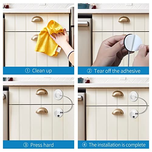 UD Meiyaertong Fridge Lock 2 Pcs Child Safety Lock for Refrigerator Cabinet Drawer with 4 KeysBlack… 6 Piece Set