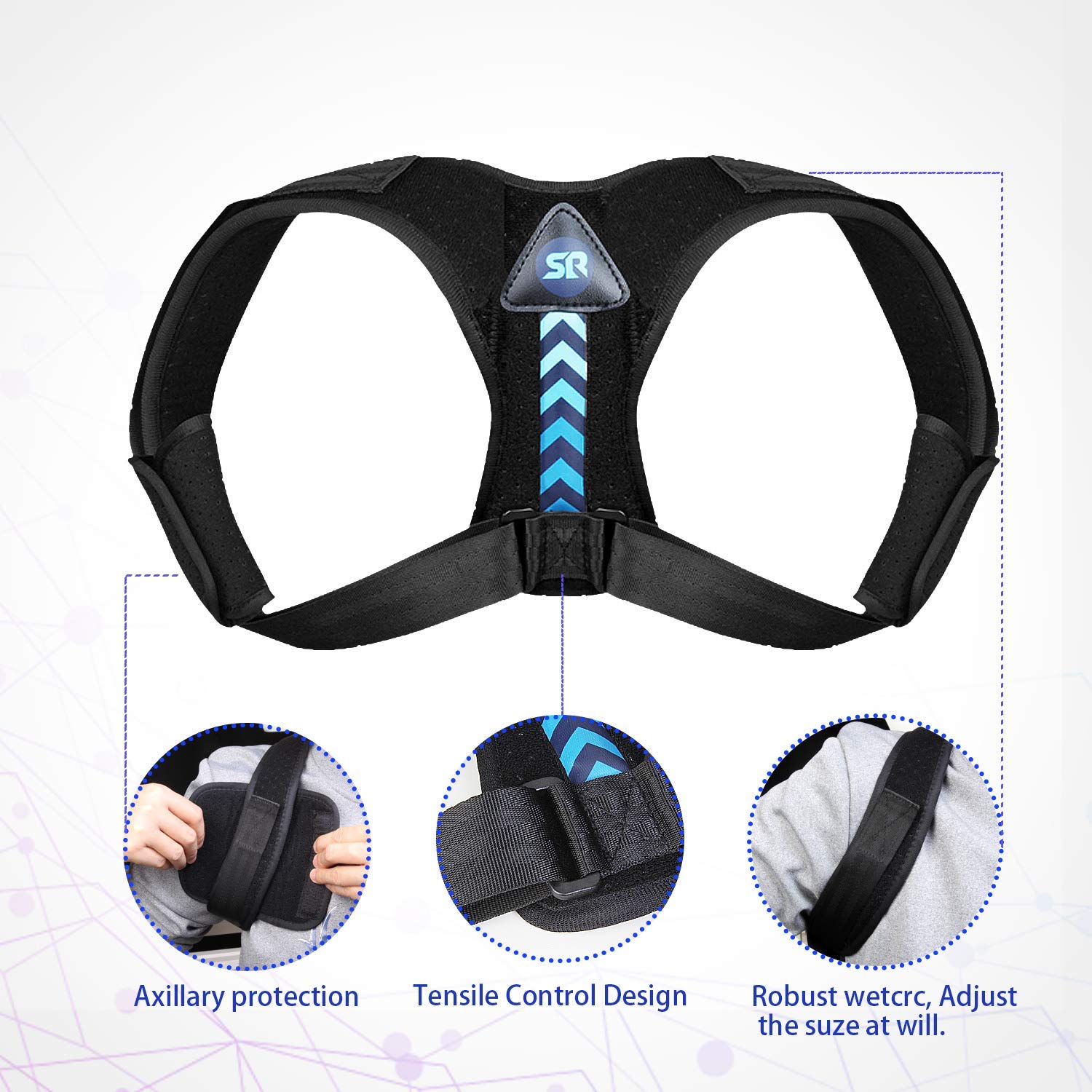 SR SUN ROOM Posture Corrector For Men And Women- Adjustable Upper Back Brace For Clavicle Support and Providing Pain Relief From Neck, Back and Shoulder