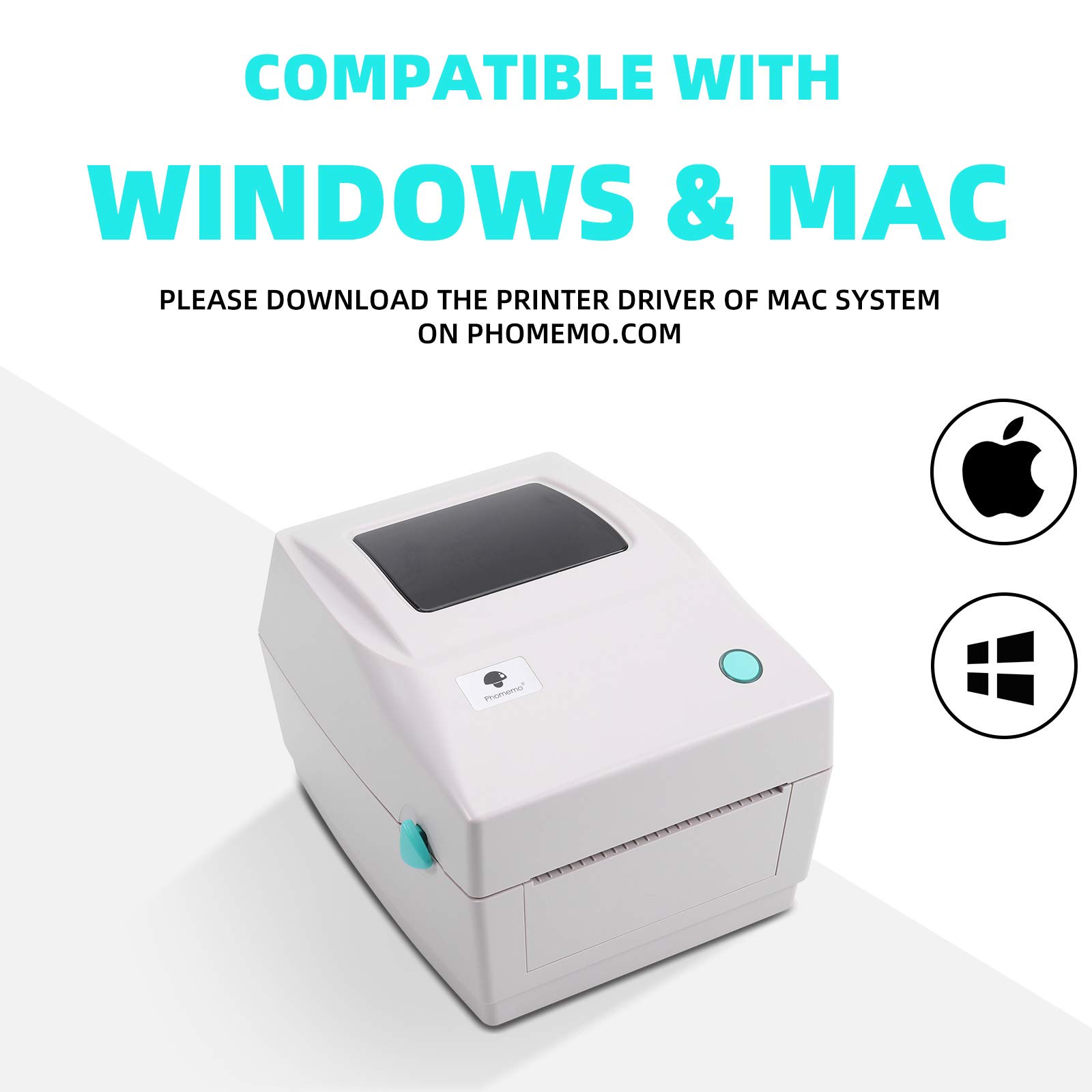Phomemo Shipping Label Printer for Shipping Packages, 152mm/s 4x6 Thermal Desktop Label Printer Maker for Address Barcode Mailing, Work with Ebay Amazon USPS FedEx DHL, Compatible with Mac & Windows