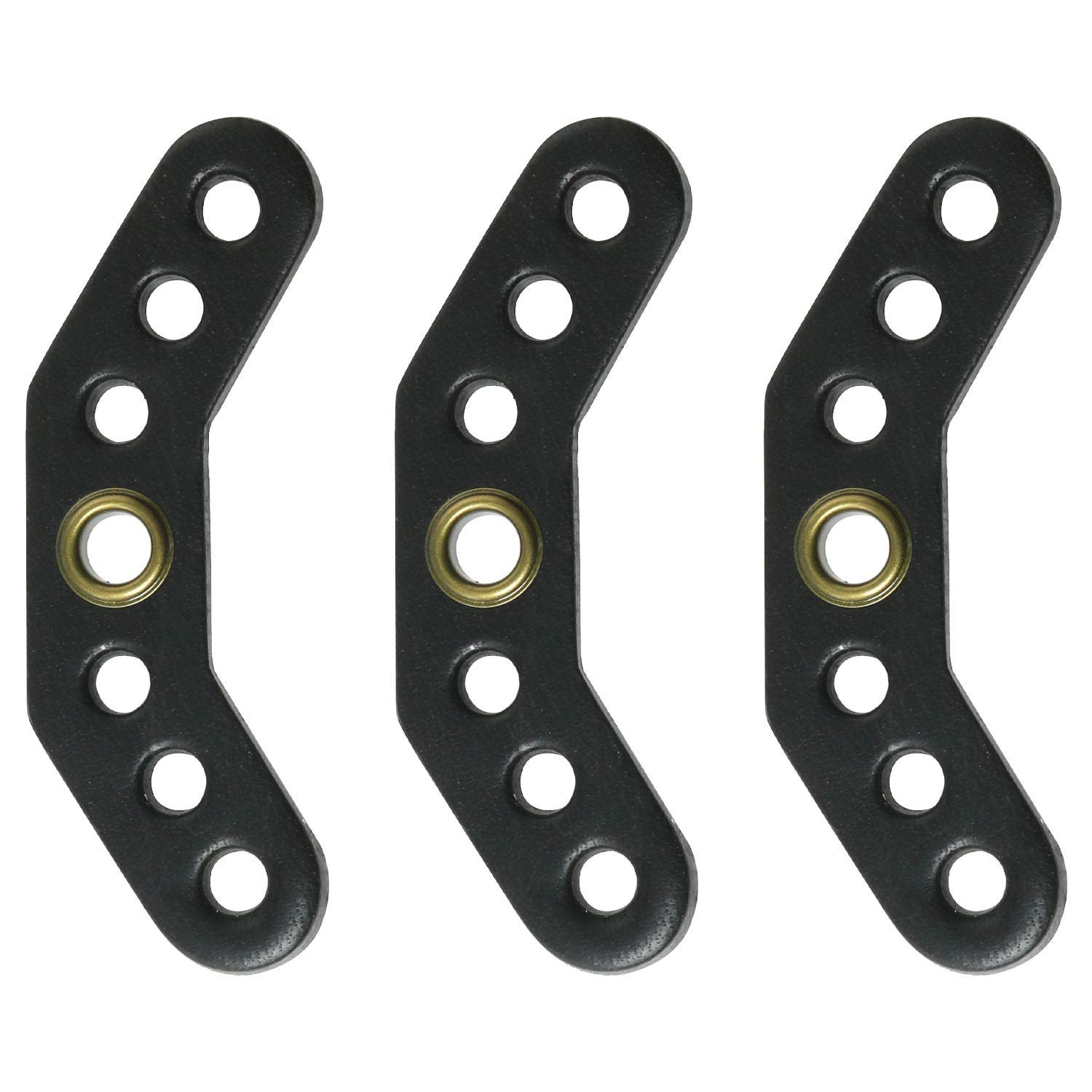 WHYHKJ 3pcs Black Leather Bow Yoke with Metal Grommet Bow Sling Strap Leather Yoke Bracket Mount for Compound Bow Wrist Sling