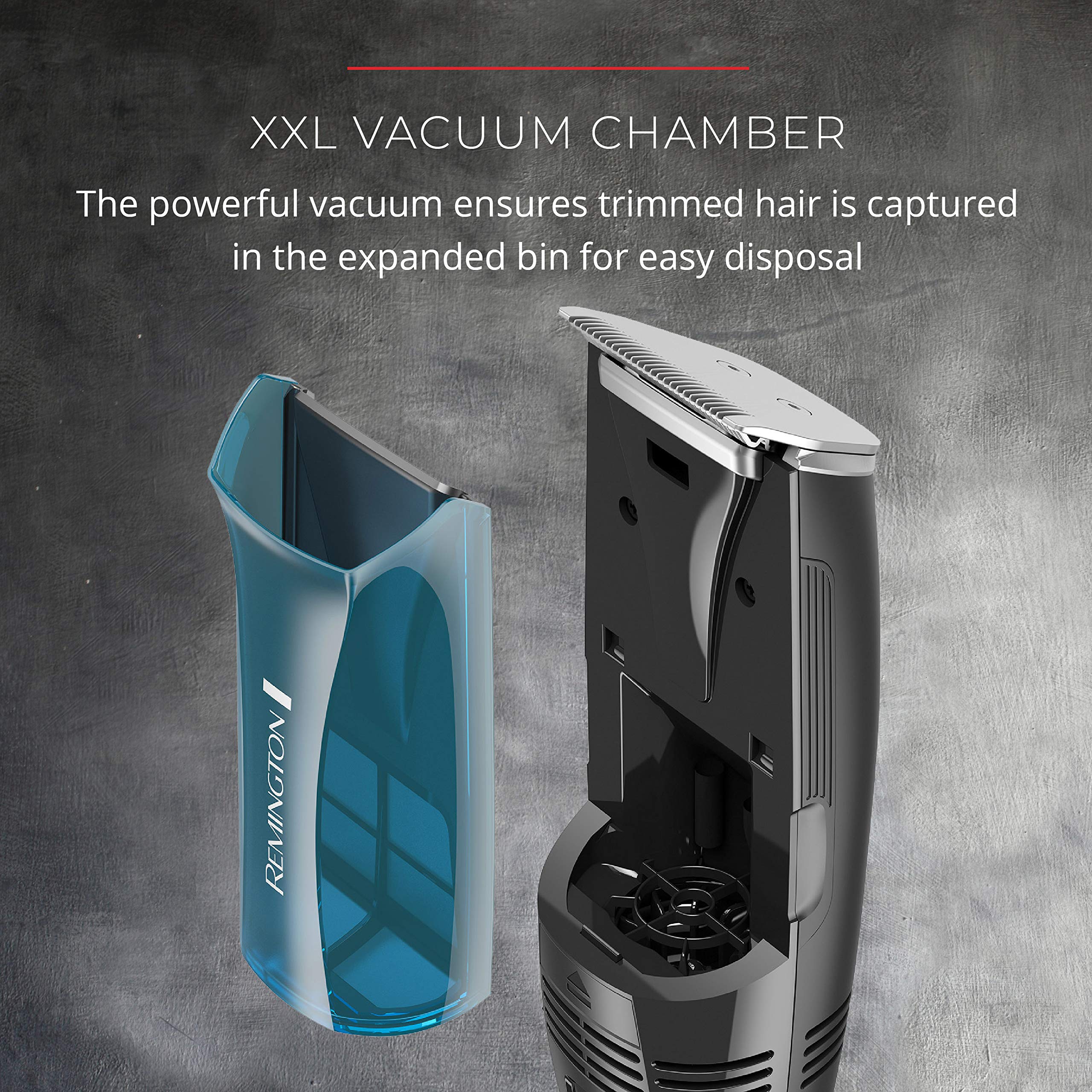 Remington Hc6550 Cordless Vacuum Haircut Kit, Vacuum Beard Trimmer, Hair Clippers for Men, 18Piece