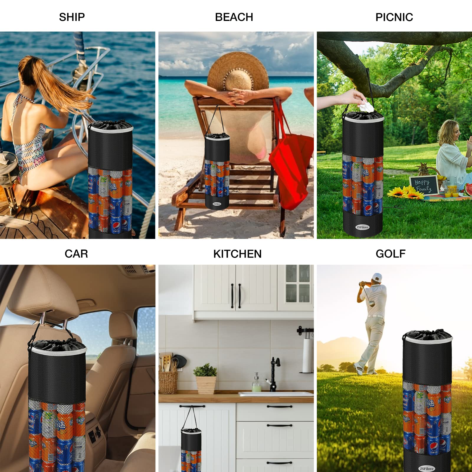 ZSFilove Boat Trash Bags Mesh Boat Trash Can,Boat Trash Bag for Your Boat, Kayak, or Camper