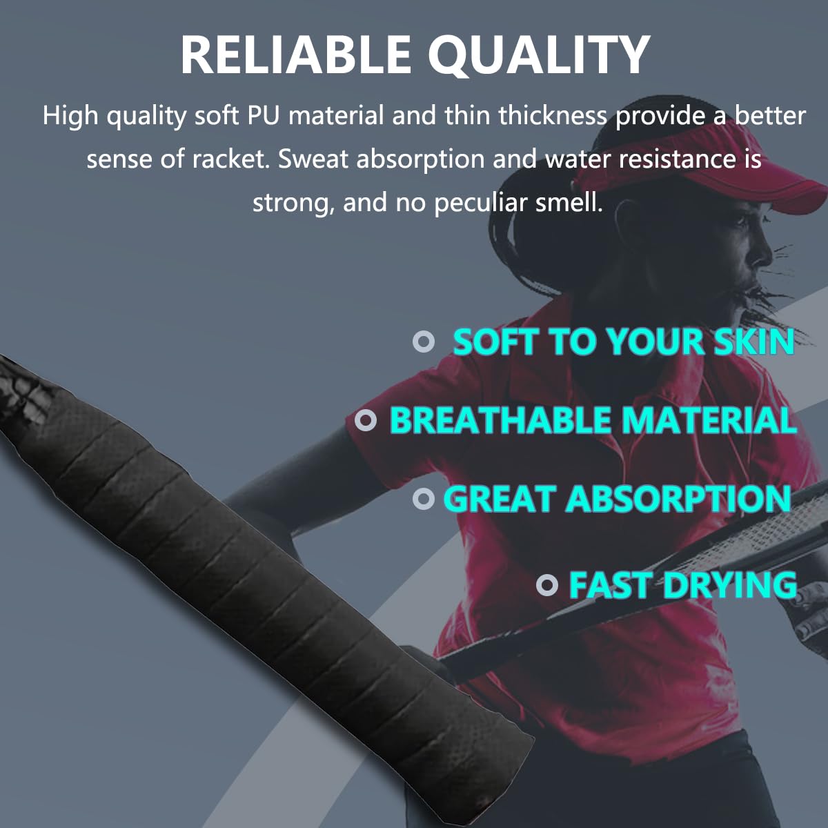 Tennis Racket Grip Tape , Soft Racquet Overgrip for All Kinds of Rackets、 Fishing Rods、 Bicycle Handlebars, Etc. Excellent Durable and Non-Slippery Grip - 7pcs 7 Pink