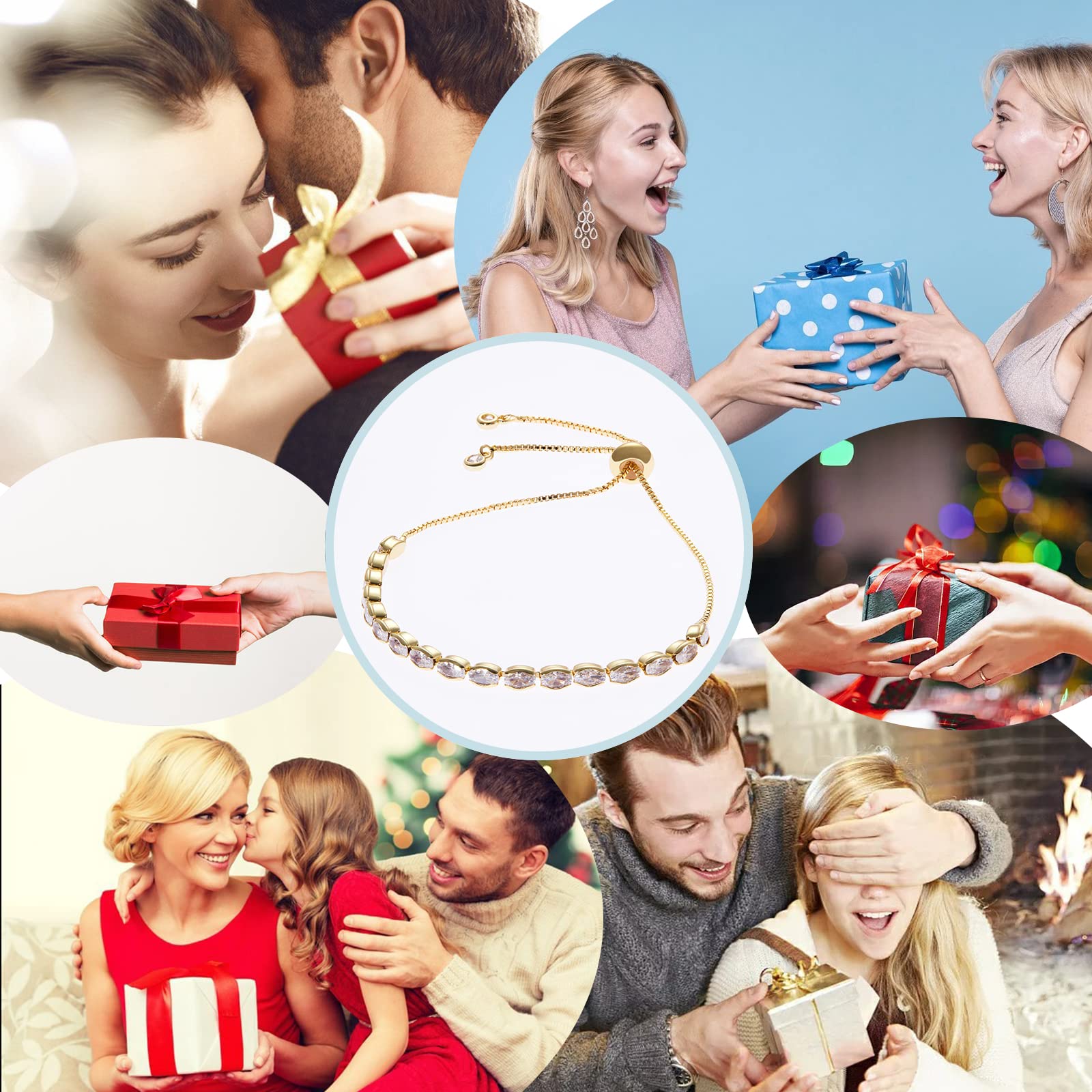 VIVISWAN Cubic Zirconia Tennis Bracelet