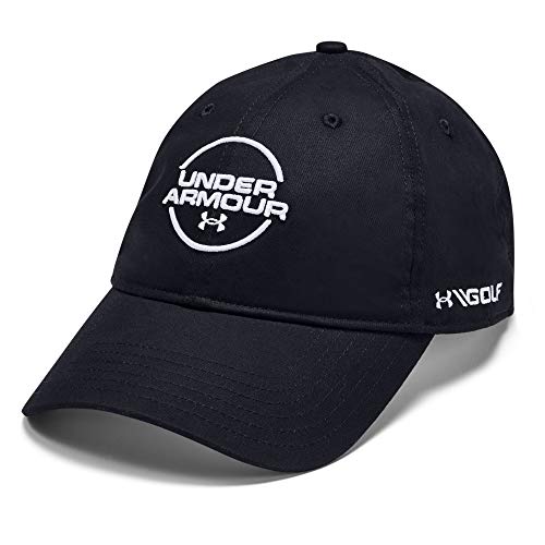 Under Armour Men's Jordan Spieth Washed Cotton Cap, Black (001)/White, One Size Fits all