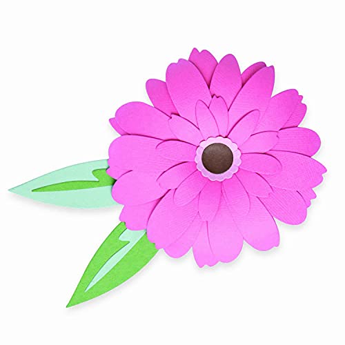 Sizzix Thinlits Dies Gerbera Flower by Olivia Rose 3 7/8 x 3 1/2 inches - 5/8 x 5/8 inches 665334 (Click to View Colorized Sample) Bundled with Artsiga Crafts Small Crafts Bag