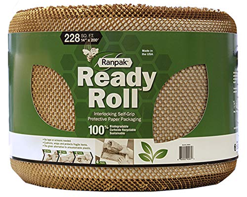 Ranpak Ready Roll natural Packing Paper 200 ft x 14 in | Honeycomp Wrapping Paper | sustainable, environmentally friendly, 100% paper made in the USA