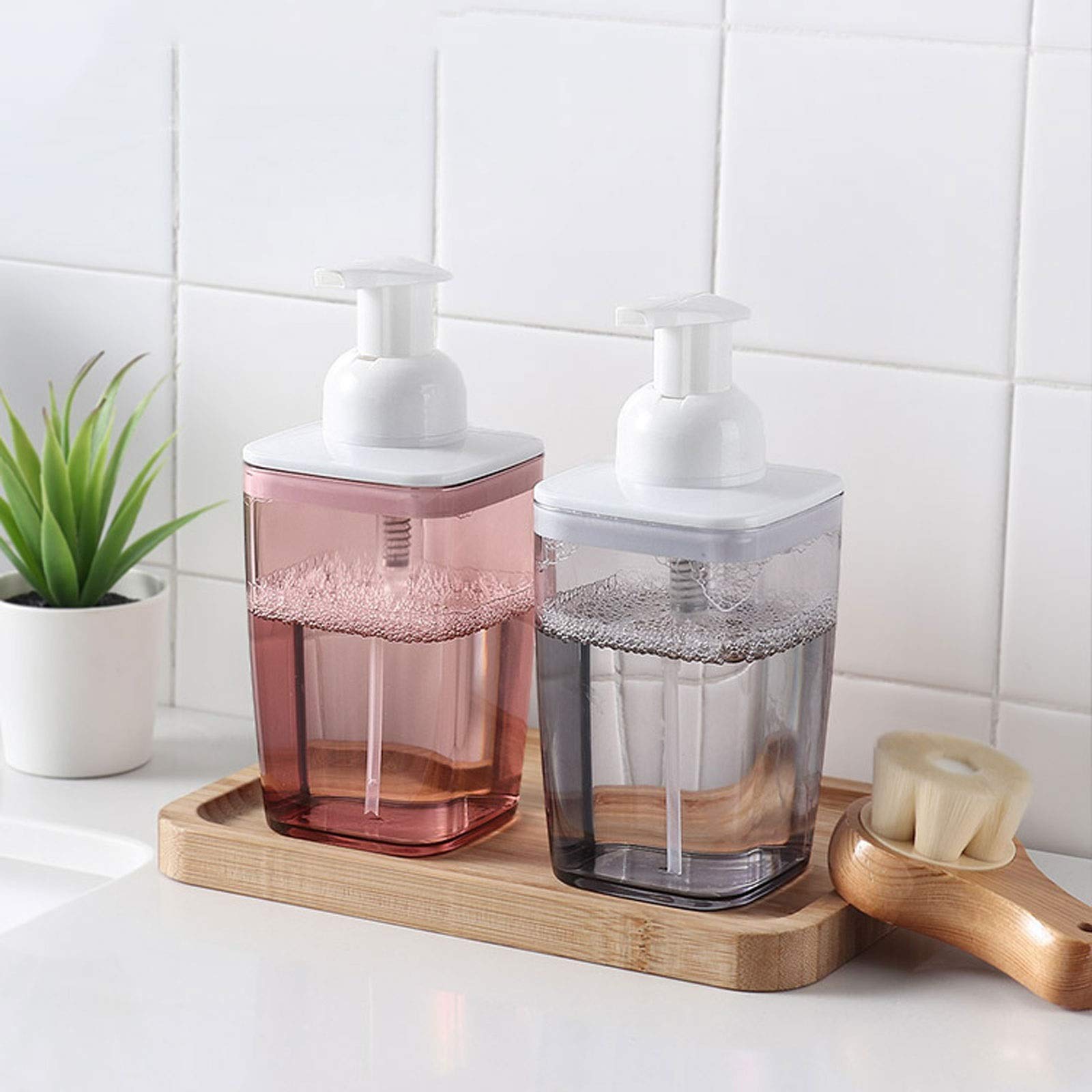 Soap Dispenser Bathroom Household Foam Press Bottle,Plastic Liquid Soap Dispenser for Bathroom or Kitchen Compact and Does Not Take Up Space Kitchen Soap Dispenser