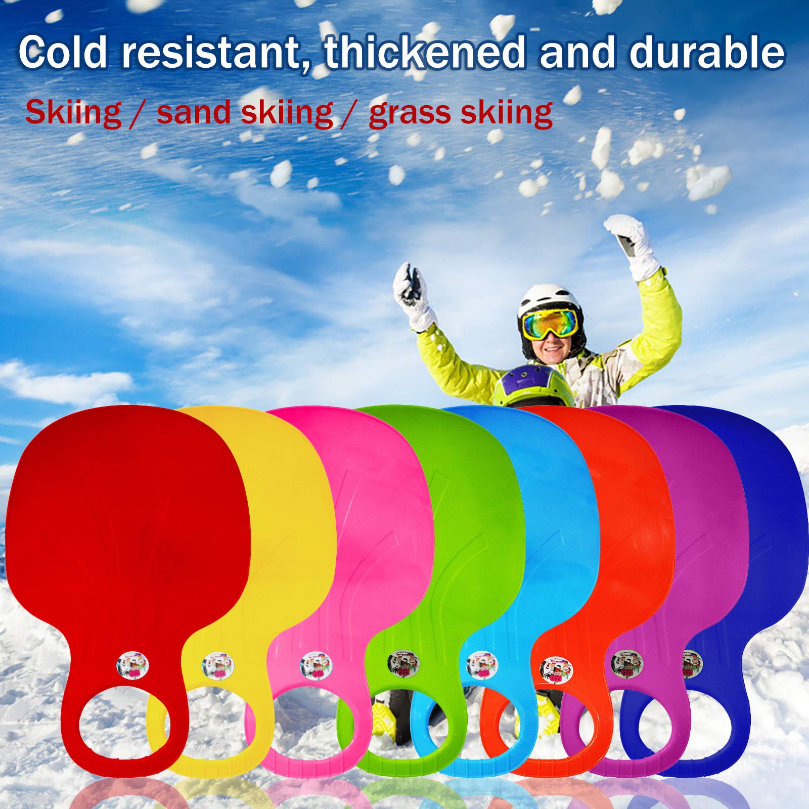 TTTK Snow Sled Board Snow BoardPlastic Skiing Boards Sand Board Toys Ski Board Sand Board for Kids