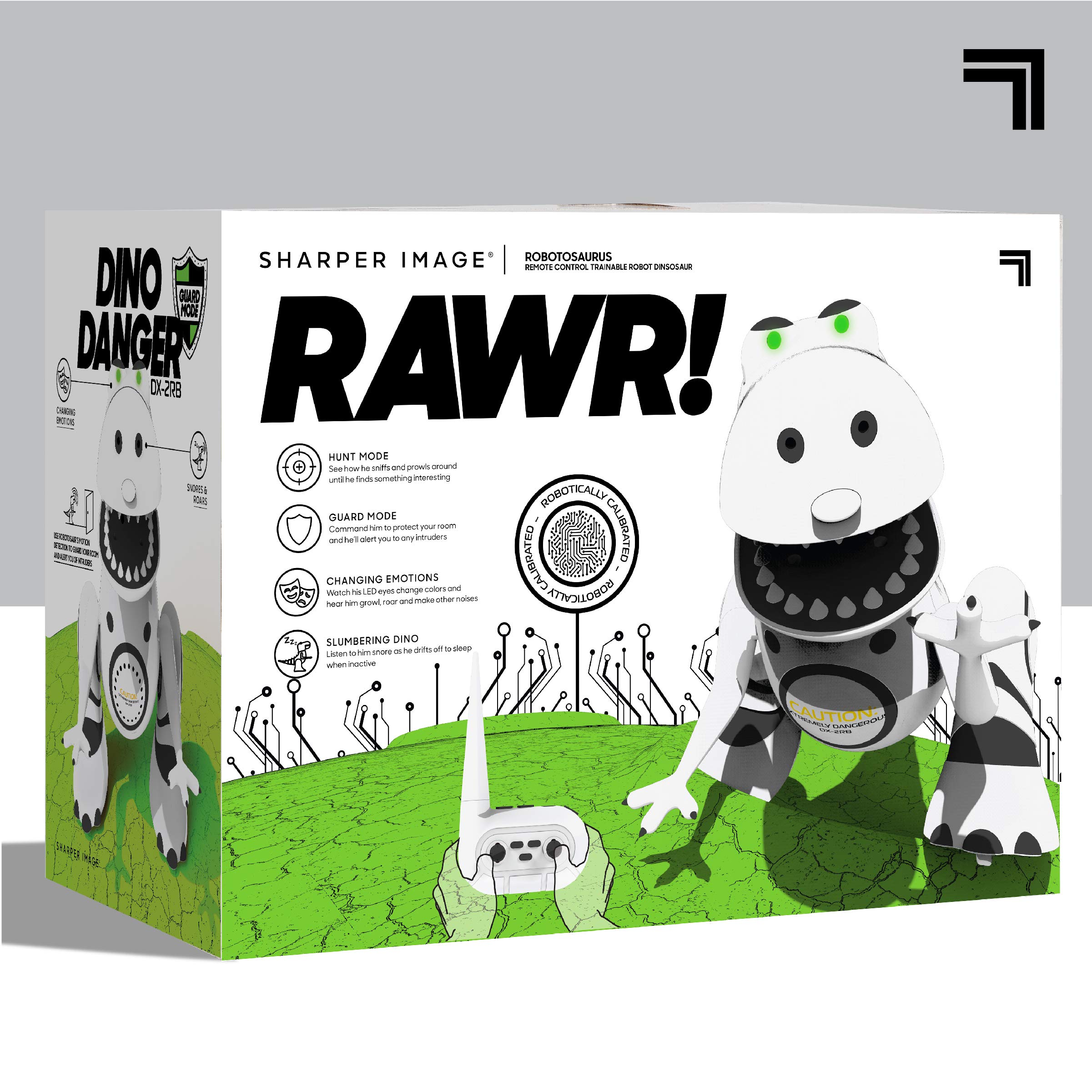 Sharper Image Interactive RC Robotosaur Dinosaur with Built-in Mood Sensors and Color-Changing LED Eyes