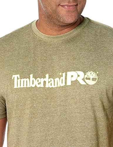 Timberland PRO Men's Base Plate Short Sleeve T-Shirt with Chest Logo, Burnt Olive Heather, L