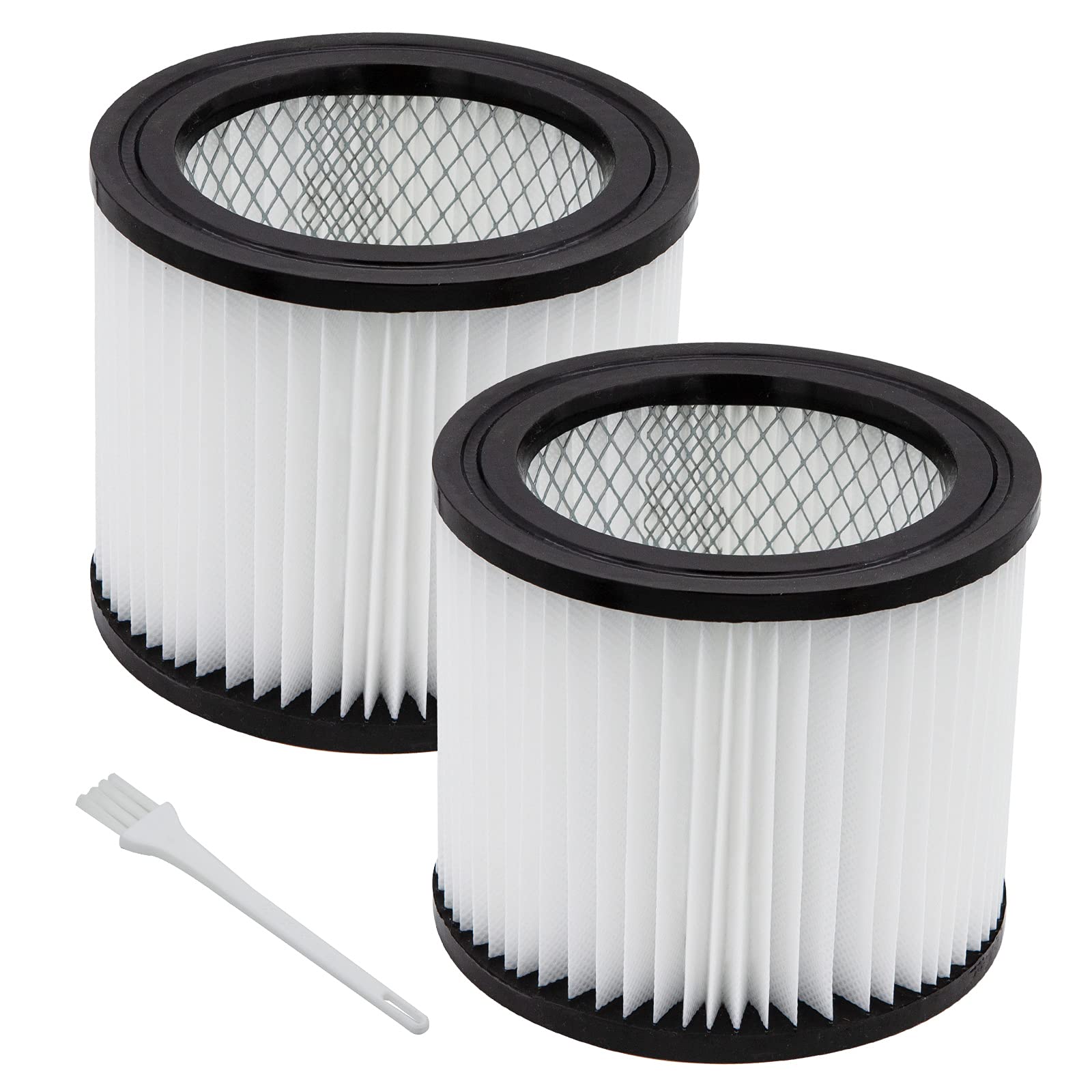 Vypart 90398 HEPA Replacement Filter Small Cartridge Vacuum Filter Pack of 2 Fit for Shop-Vac 90398/118692, 9039800, 903-98, 903-98-00 Wet and Dry Vacuum (2 Filters+ 1 Brush)