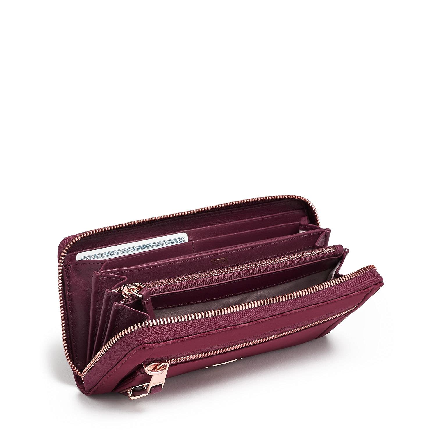 TUMI - Voyageur Zip-Around Continental Wallet - Card Holder for Women - Berry