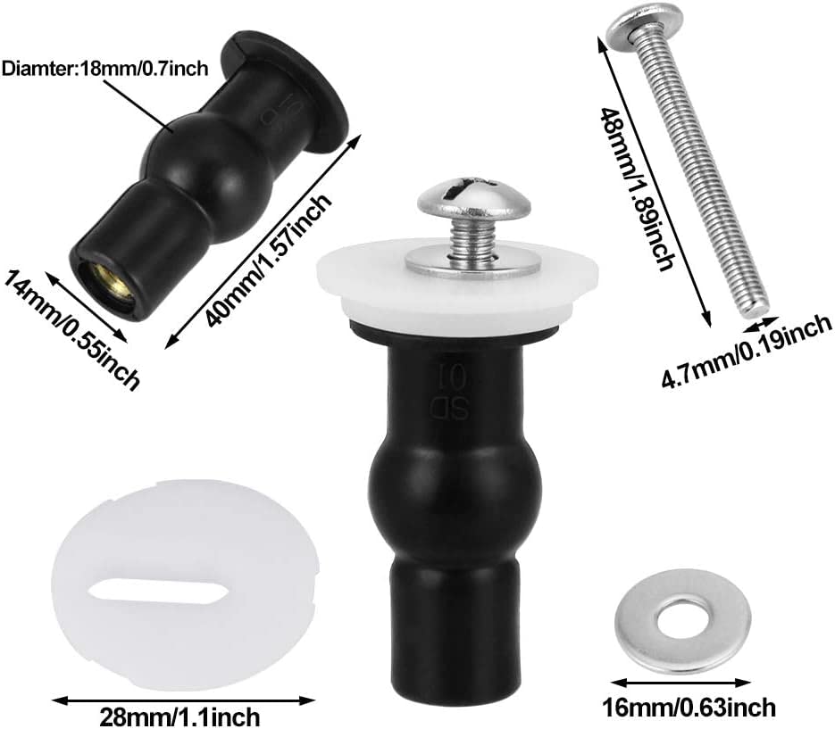 Toilet Seat Screws Toilet Seat Hinges Bolt Expanding Rubber Top Nuts Screw Fixings Fix WC Blind Hole Fittings