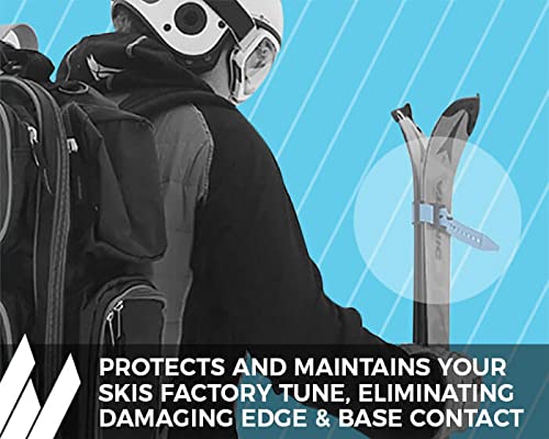Skiezy Ski Strap | Ski Straps | Ski Carrier | Ski Holder | Ski Straps Rubber | Ski Gear | Ski Accessories | Ski | Made in Canada Performance, Blue, Fits All Alpine Skis