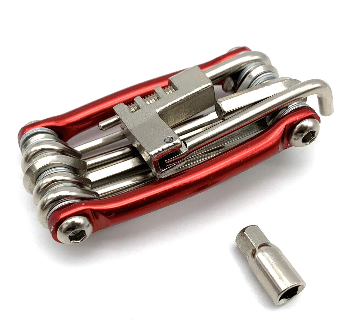 WAKAKA Outdoor Lightweight Durable Compact 11 in 1 Bicycle Multi Tool Sets Mountain Bike Cycling Multi Repair Perfect Tools for DIY Bicycle Project Accessories (Red)