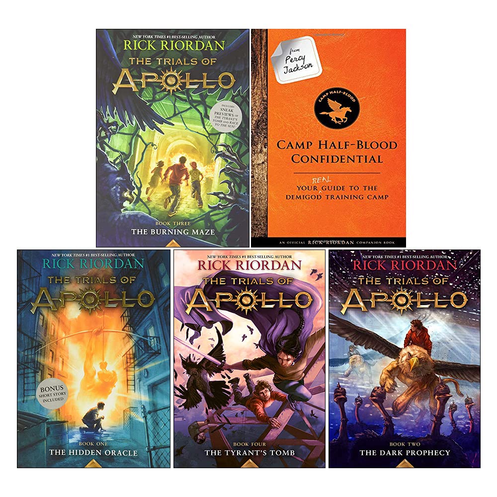 Rick Riordan Collection 5 Books Set (The Hidden Oracle, The Dark Prophecy, The Burning Maze, The Tyrant’s Tomb, [Hardcover] Camp Half-Blood Confidential)
